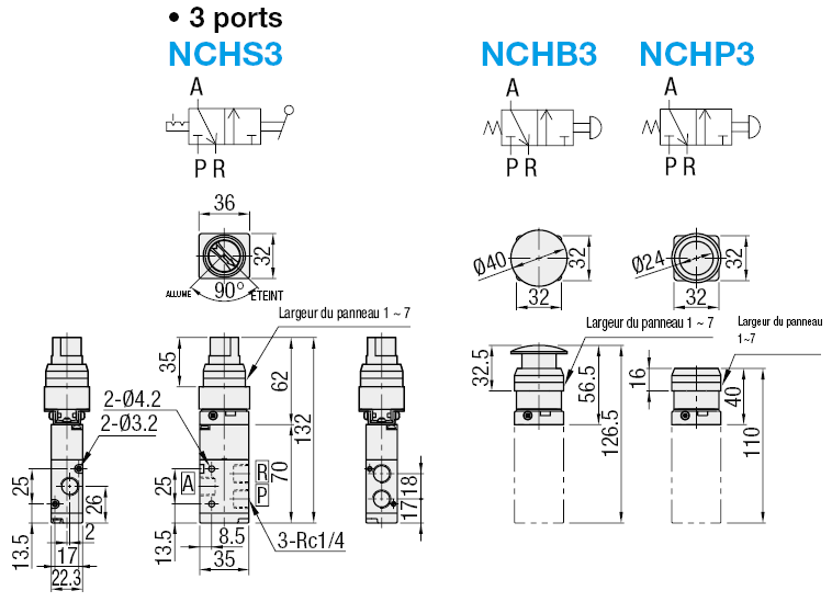 Distributeur pneumatique 5/2 - Commande manuelle de MISUMI | Boutique ...